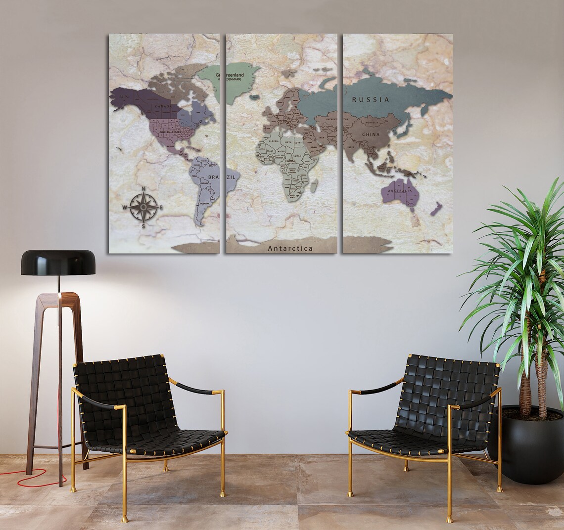 World Maps World Maps Canvas World Maps Wall Art World Maps - Etsy