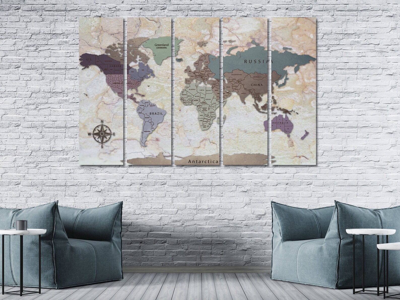 World Maps World Maps Canvas World Maps Wall Art World Maps Wall Decor ...