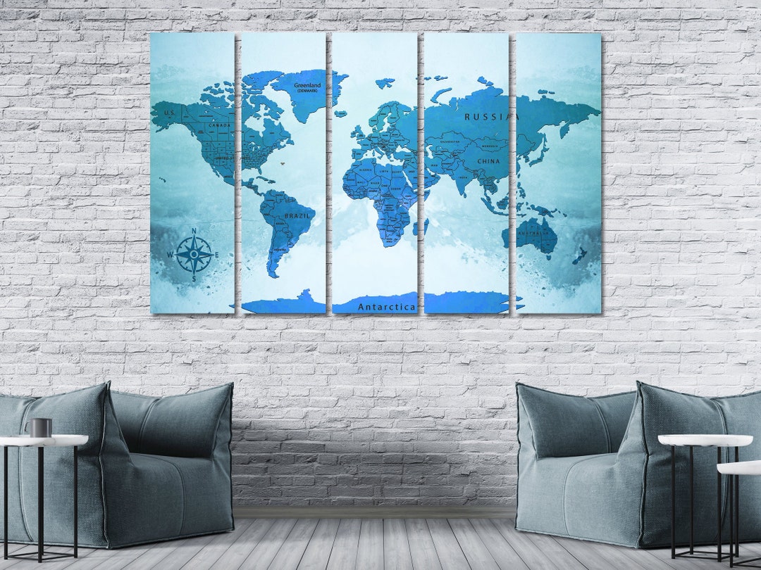 World Maps World Maps Canvas World Maps Wall Art World Maps Wall Decor ...