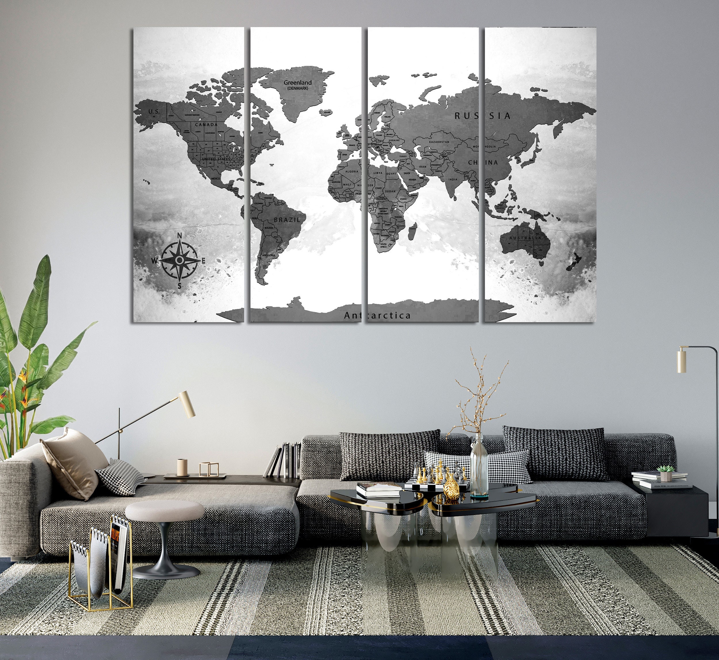 World Maps World Maps Canvas World Maps Wall Art World Maps - Etsy