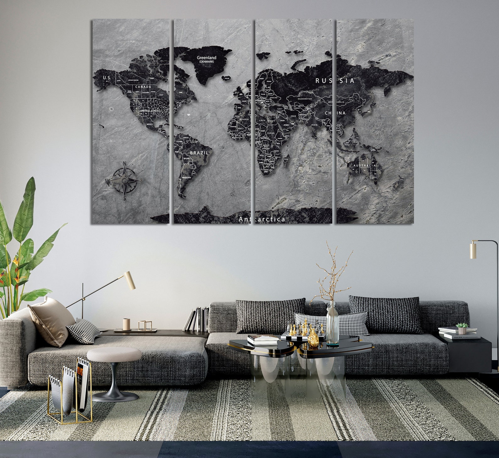 World Maps World Maps Canvas World Maps Wall Art World Maps | Etsy