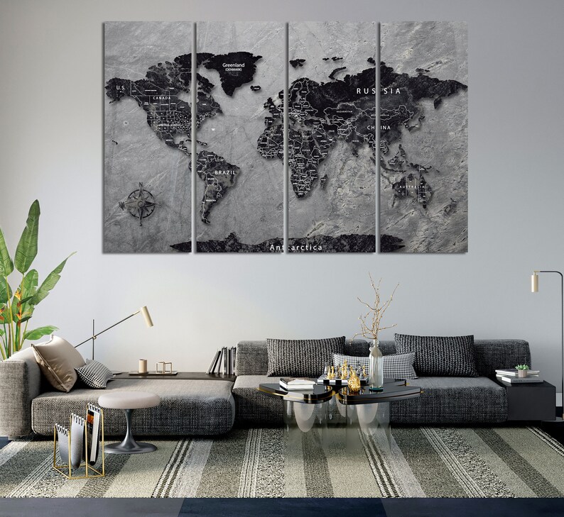 World Maps World Maps Canvas World Maps Wall Art World Maps - Etsy