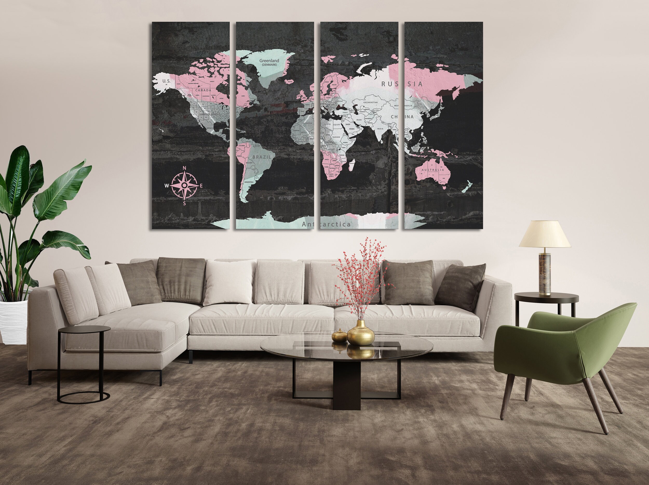 World Maps World Maps Canvas World Maps Wall Art World Maps - Etsy