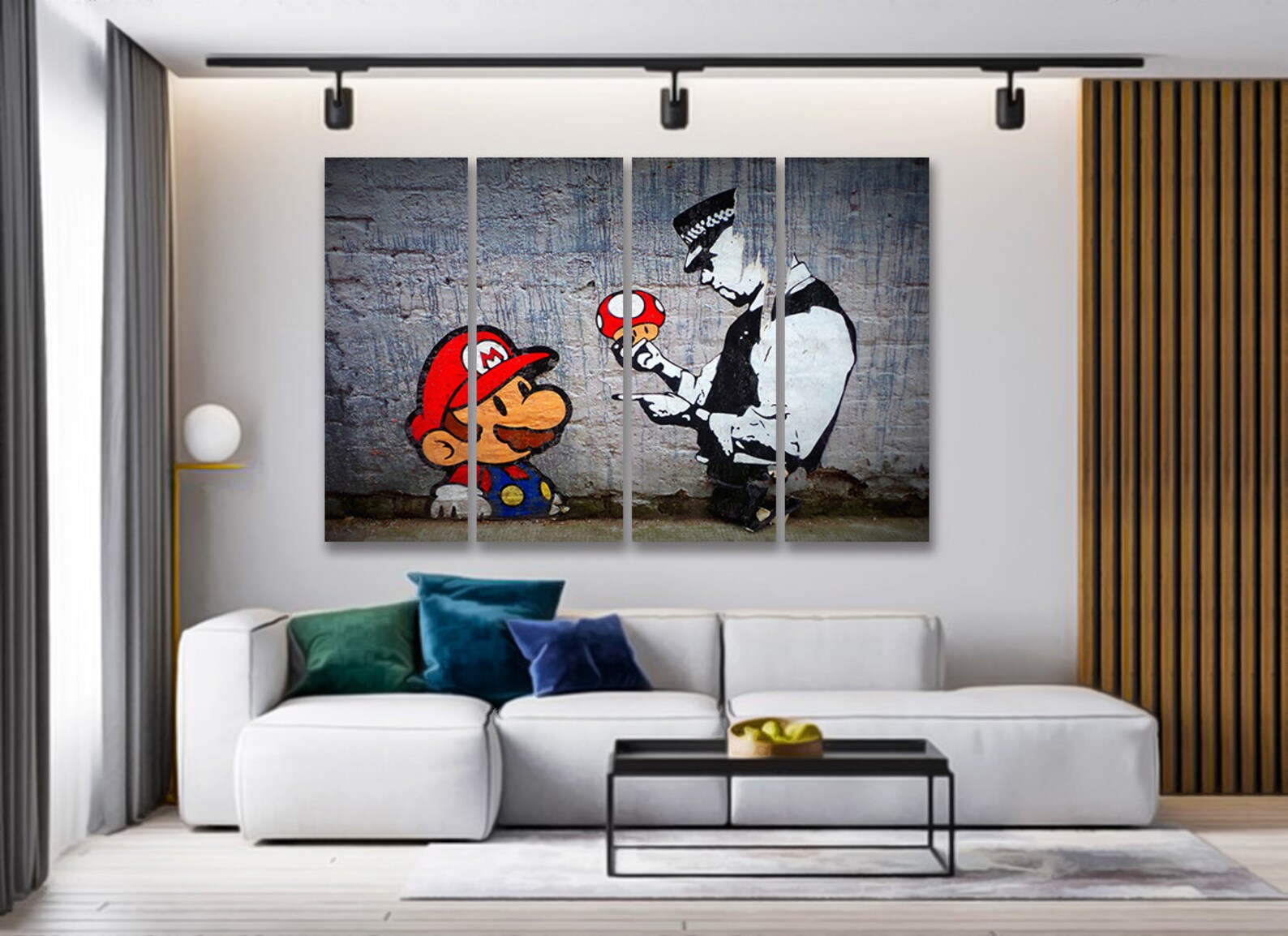Graffiti Canvas Art Street Wall Art Mario Poster Mario Mural - Etsy