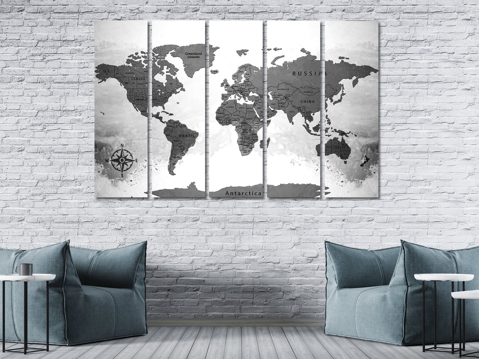 World Maps World Maps Canvas World Maps Wall Art World Maps Wall Decor ...