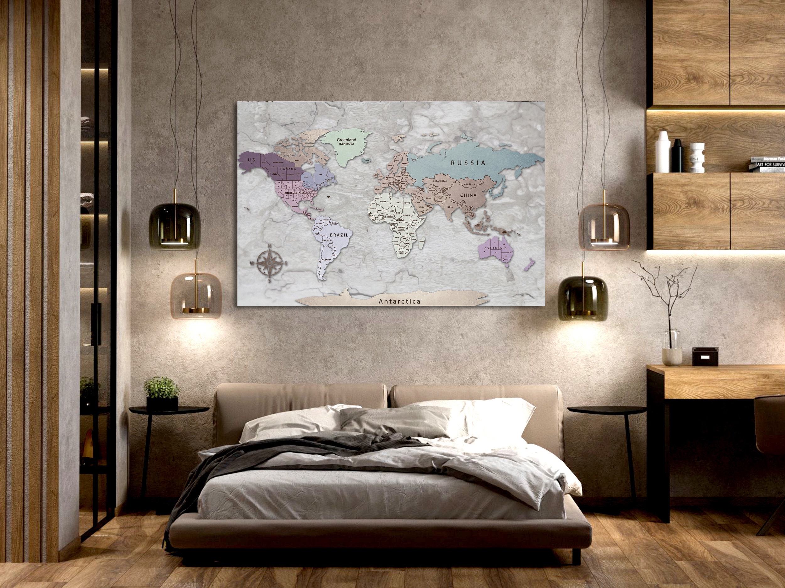 World Maps World Maps Canvas World Maps Wall Art World Maps Wall Decor ...