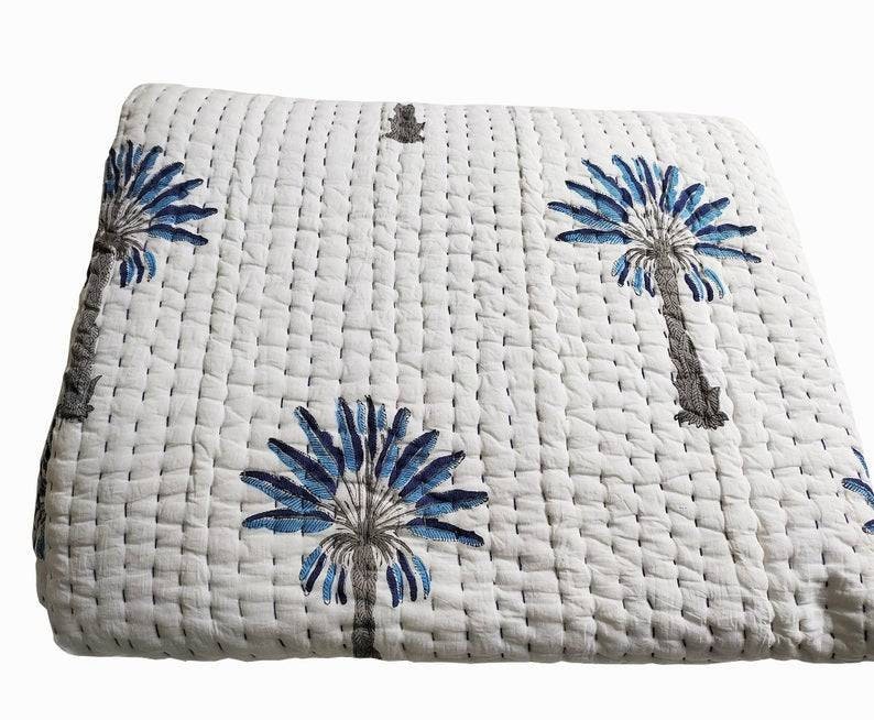Palm Tree Hand Block Indian Handmade Handblock Kantha | Etsy