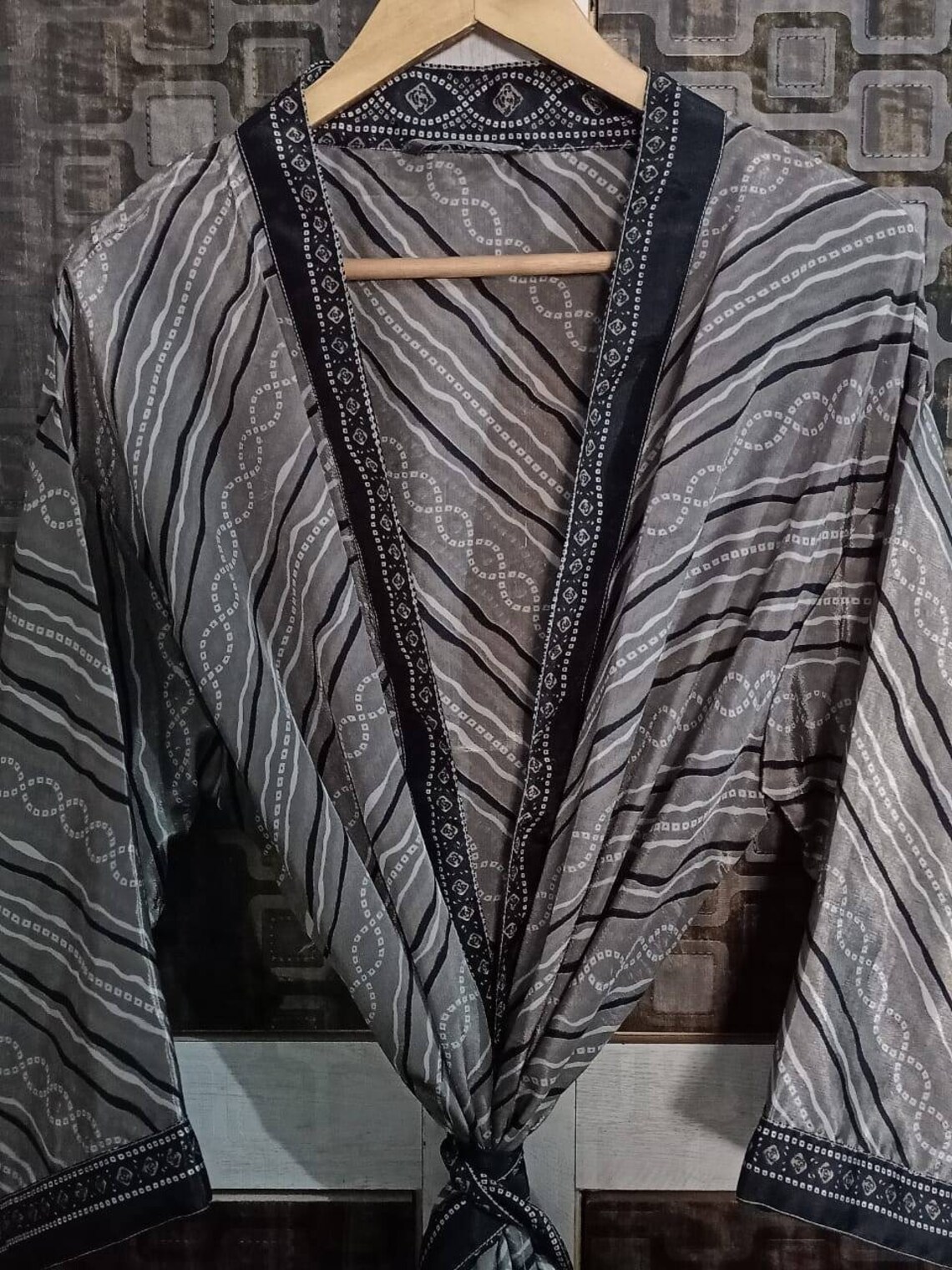 Silk Floral Kimono Robe Night Costume Delivery Gown Sweam Wear - Etsy