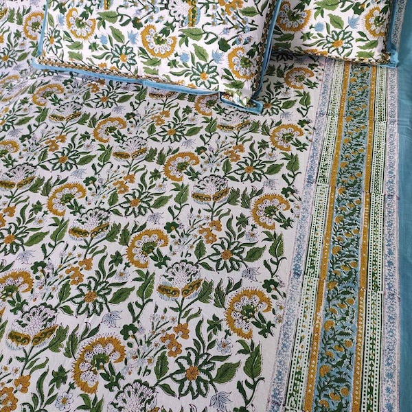 Block Print Bed Sheet - Etsy