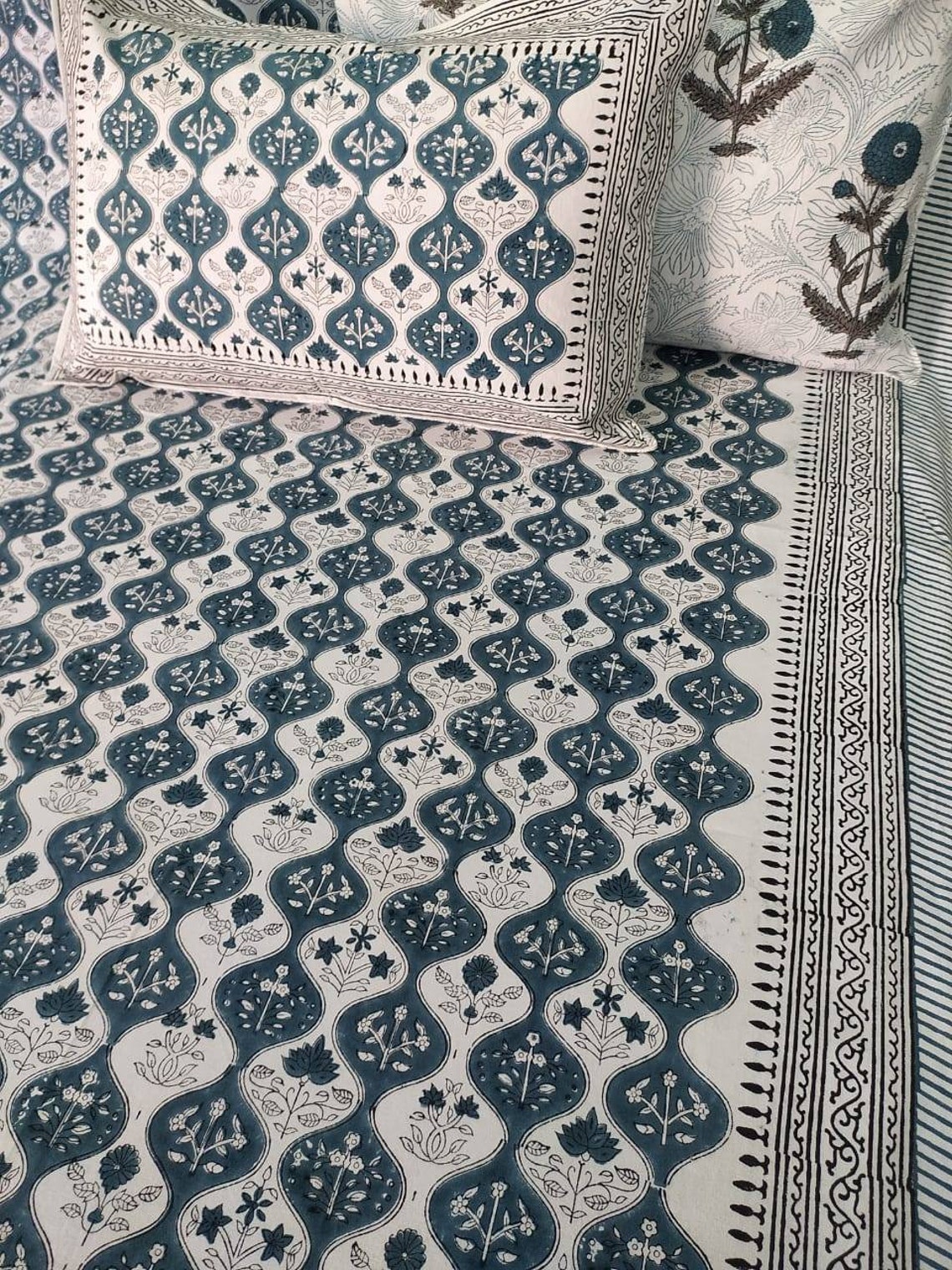 Indian Beautiful Summer Bed Cover Sofa Cover Hand Block | Etsy