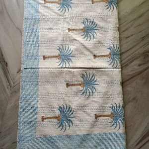 Palm Tree Quilt Beautiful Tree Print Decorative Indian Handmade Kantha ...