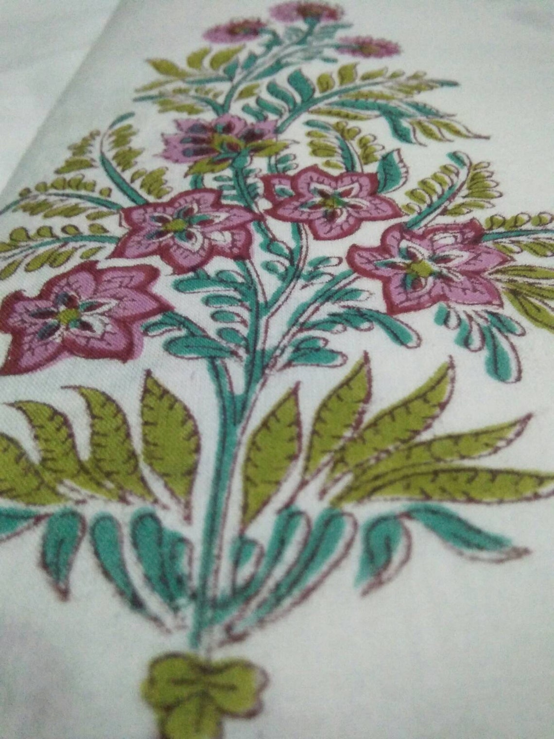 Floral Print Indian Handblock Print Fabric Garment Floral | Etsy