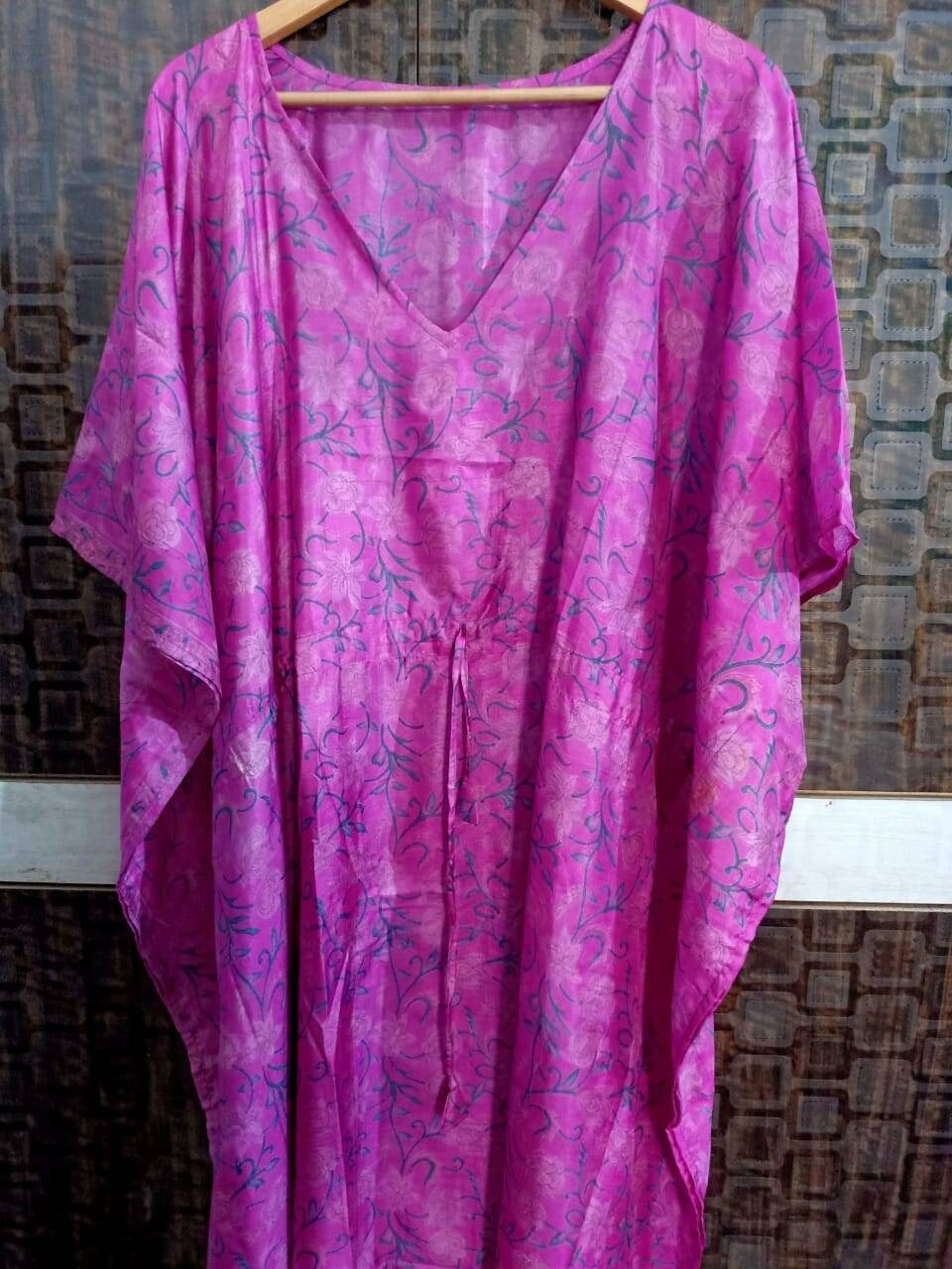 Bellissimo abito kaftan di seta indiana lunga estate vestaglia - Etsy ...
