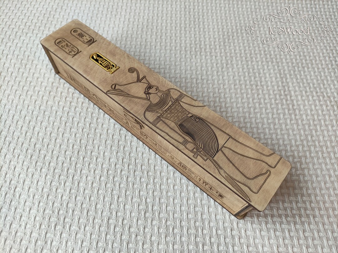 Wooden Ancient Egyptian Style Atum God Incense Stick Burner Box Laser ...
