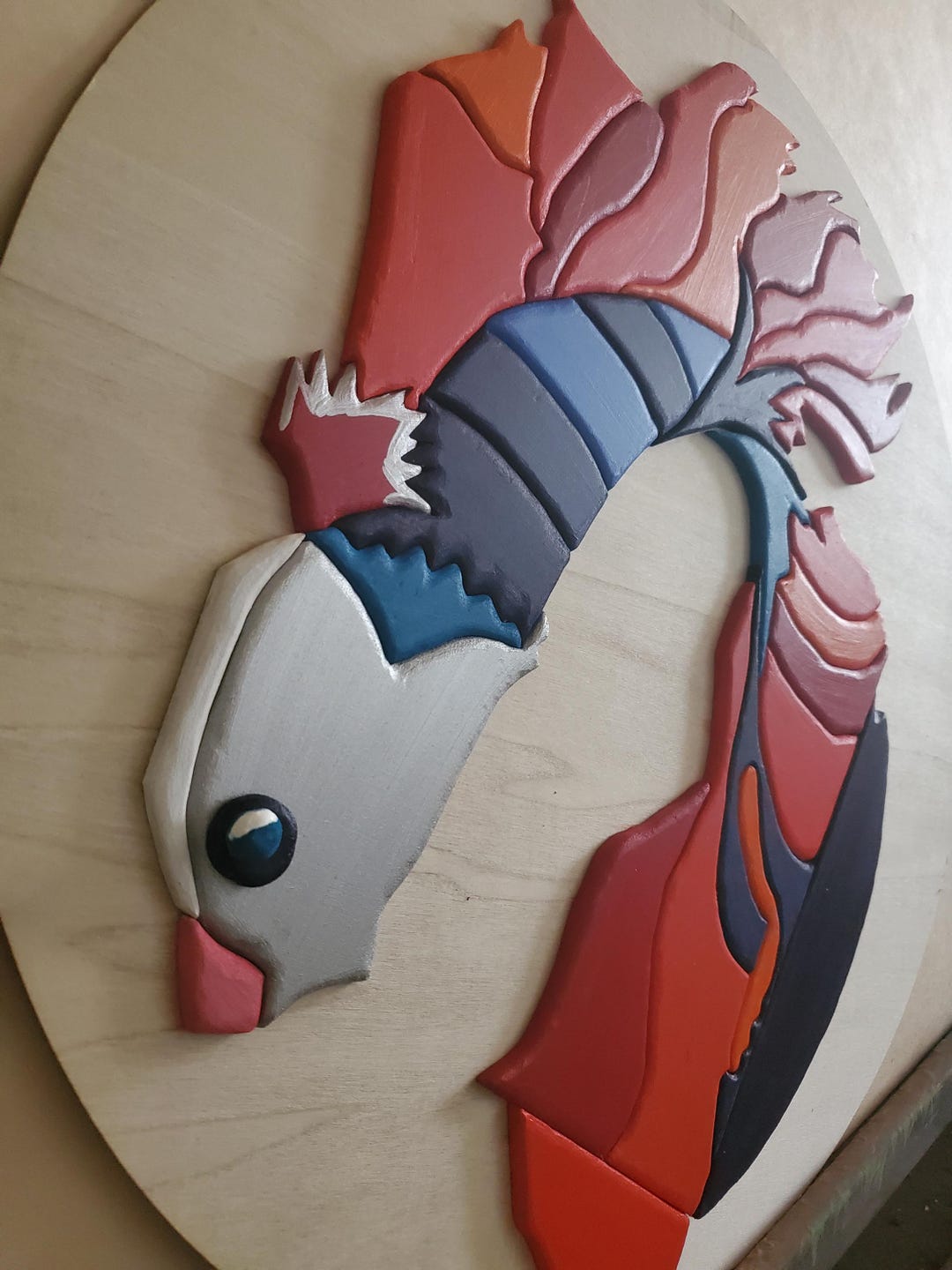 Betta Fish Wall Art - Colorful Betta Fish Wood Wall Art Decoration - Etsy