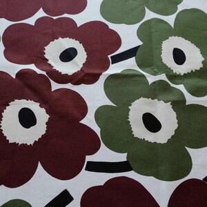 Marimekko Unikko Poppy Flower Cotton Fabric,180 X 60 Cm, Designed by ...