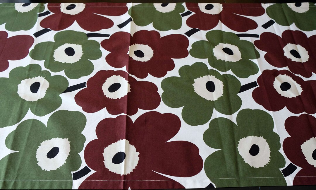 Marimekko Unikko Poppy Flower Cotton Fabric,180 X 60 Cm, Designed by ...