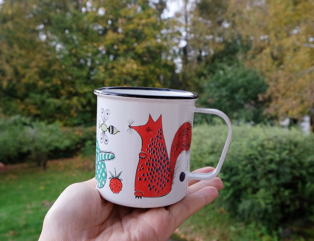 Arabia Finel Enamel Coffee Cup, Mug 200ML Nooa Arkki Vintage Enamelware ...