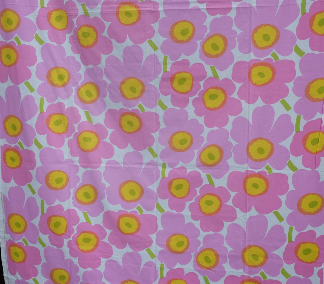 Marimekko Pieni Unikko Poppy Flower Cotton Fabric, Sewing Fabric ...