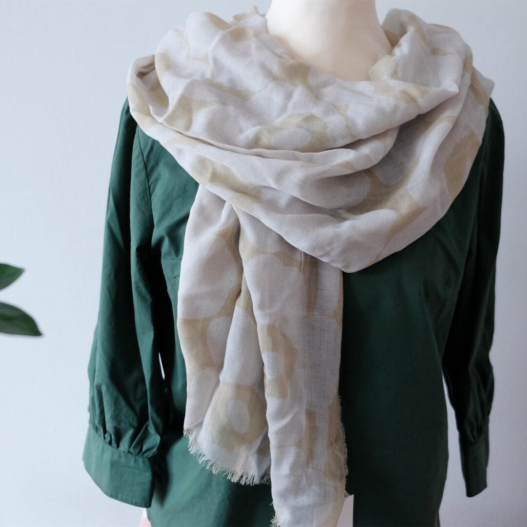 Marimekko Pieni Unikko Poppy Flower Woolen Scarf, Wrap, Shawl, Designed ...