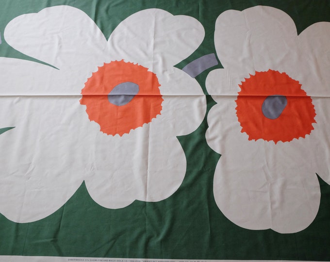 Marimekko 60th Anniversary Unikko Poppy Cotton Satin Fabric Maija Isola ...