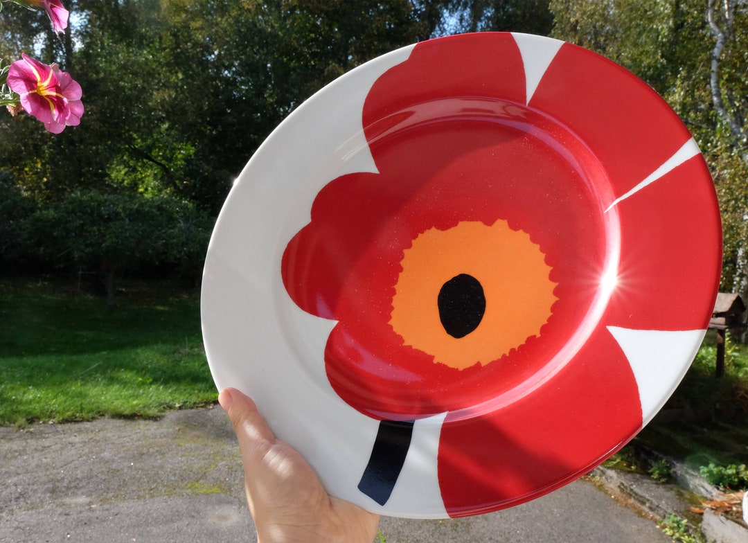 Marimekko Unikko Poppy Flower Vintage Dinner Plate, Serving Plate 32 Cm ...