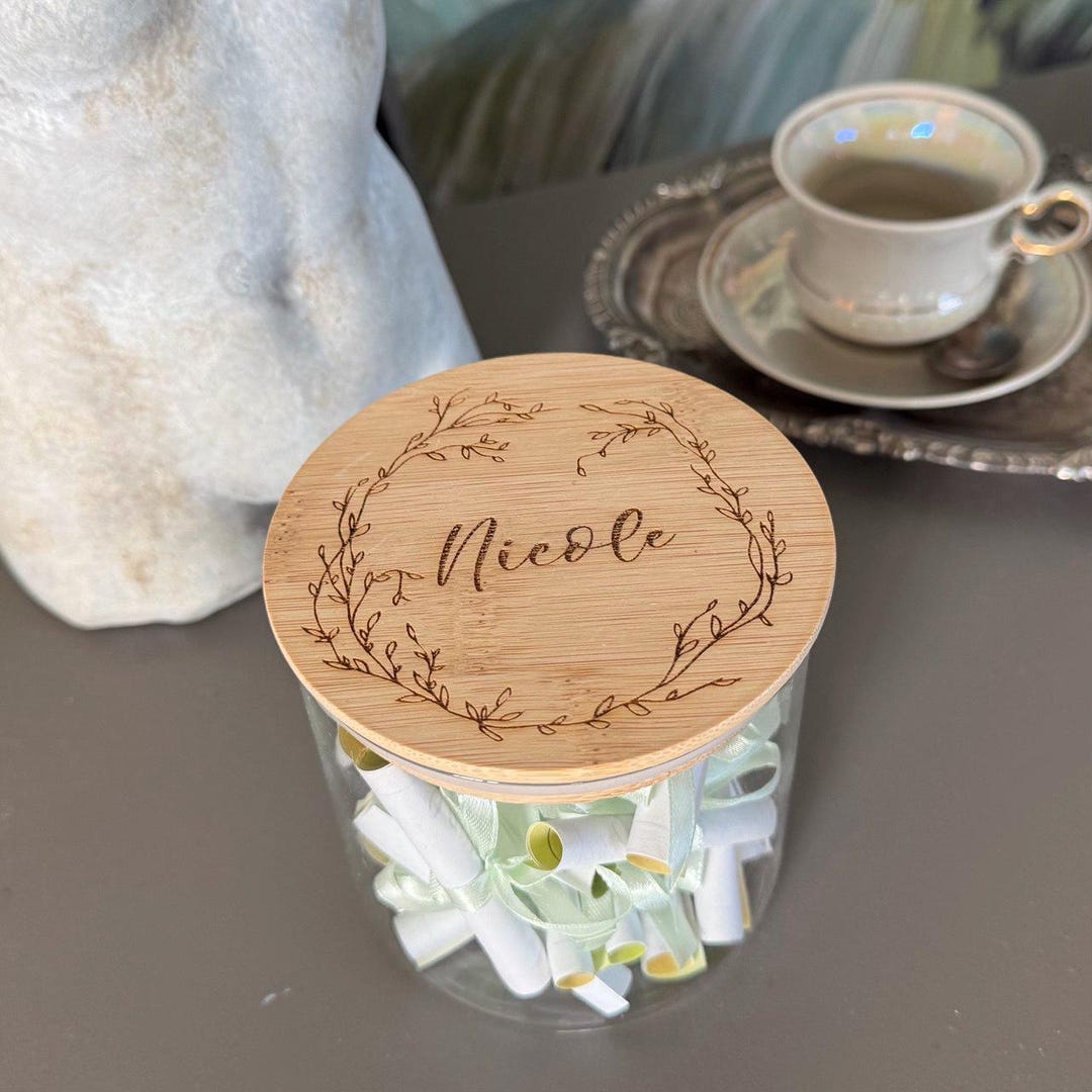 Positive Affirmation Token Jar, Personalized Engraved Affirmation Jar ...