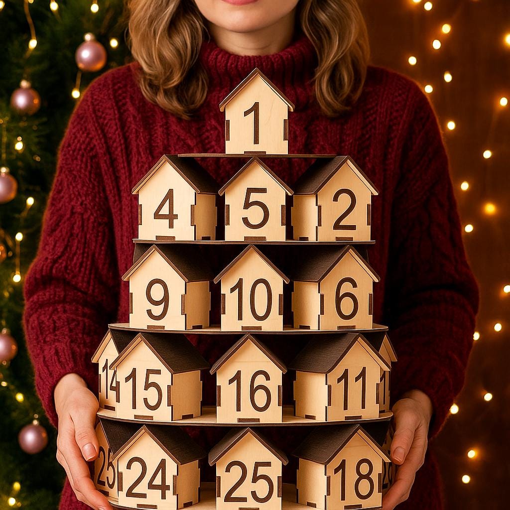 DIY Wooden House Advent Calendar Kit: Christmas Home Decor - Etsy
