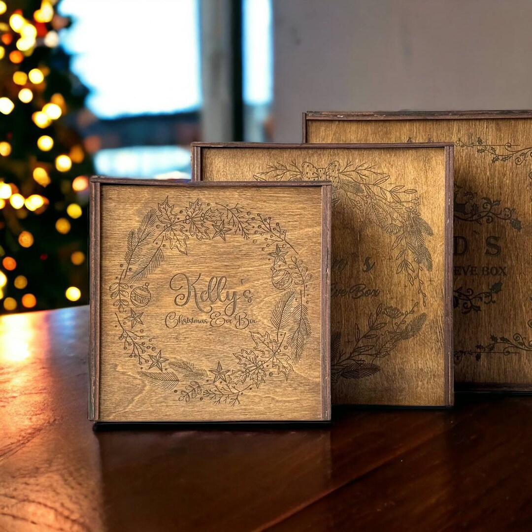 Wooden Memory Box, Personalized Family Photos Wooden Storage Box ...