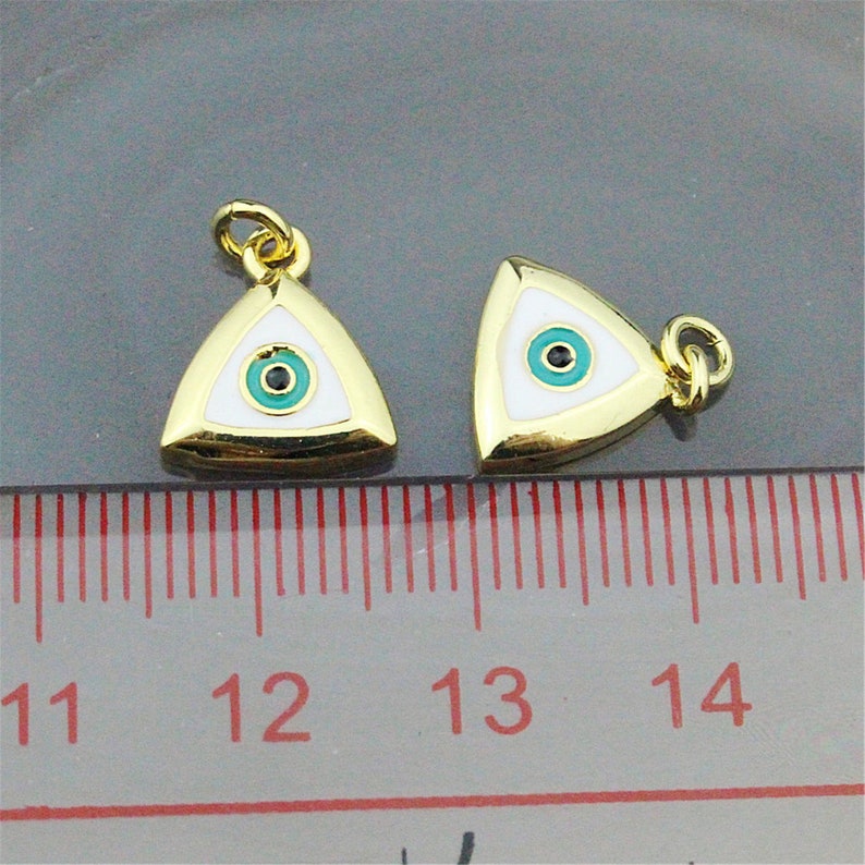 5-20pcs Small Enamel Eye Shape Pendant Charmtriangle Eye - Etsy