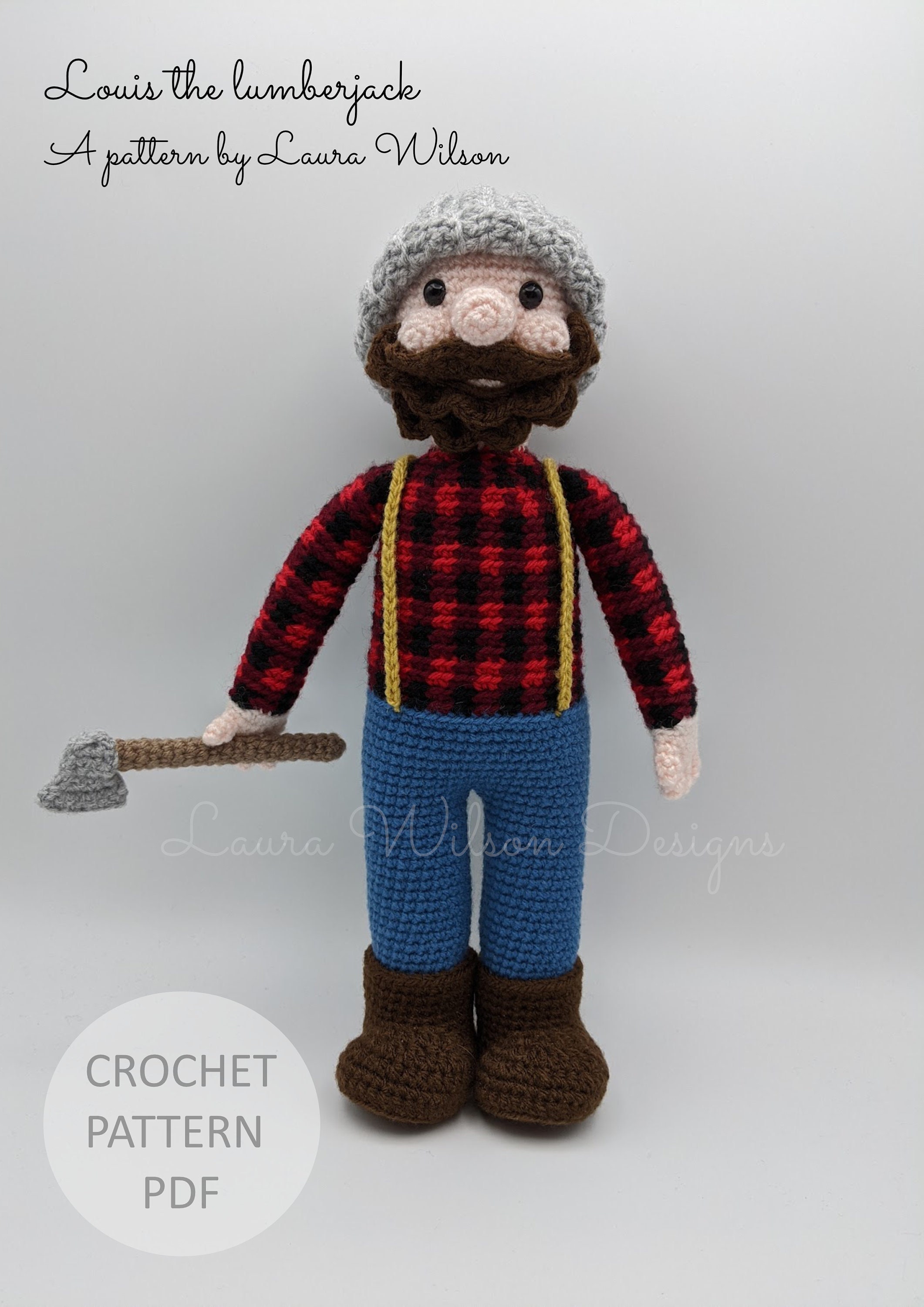 Louis the Lumberjack Amigurumi Pattern PDF Download - Etsy