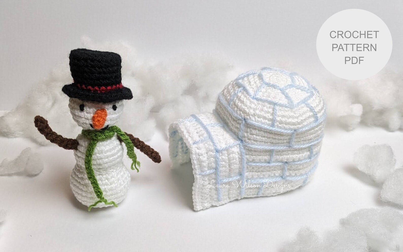 Simon the Snowman and His Igloo Crochet Pattern- PDF Download - Etsy