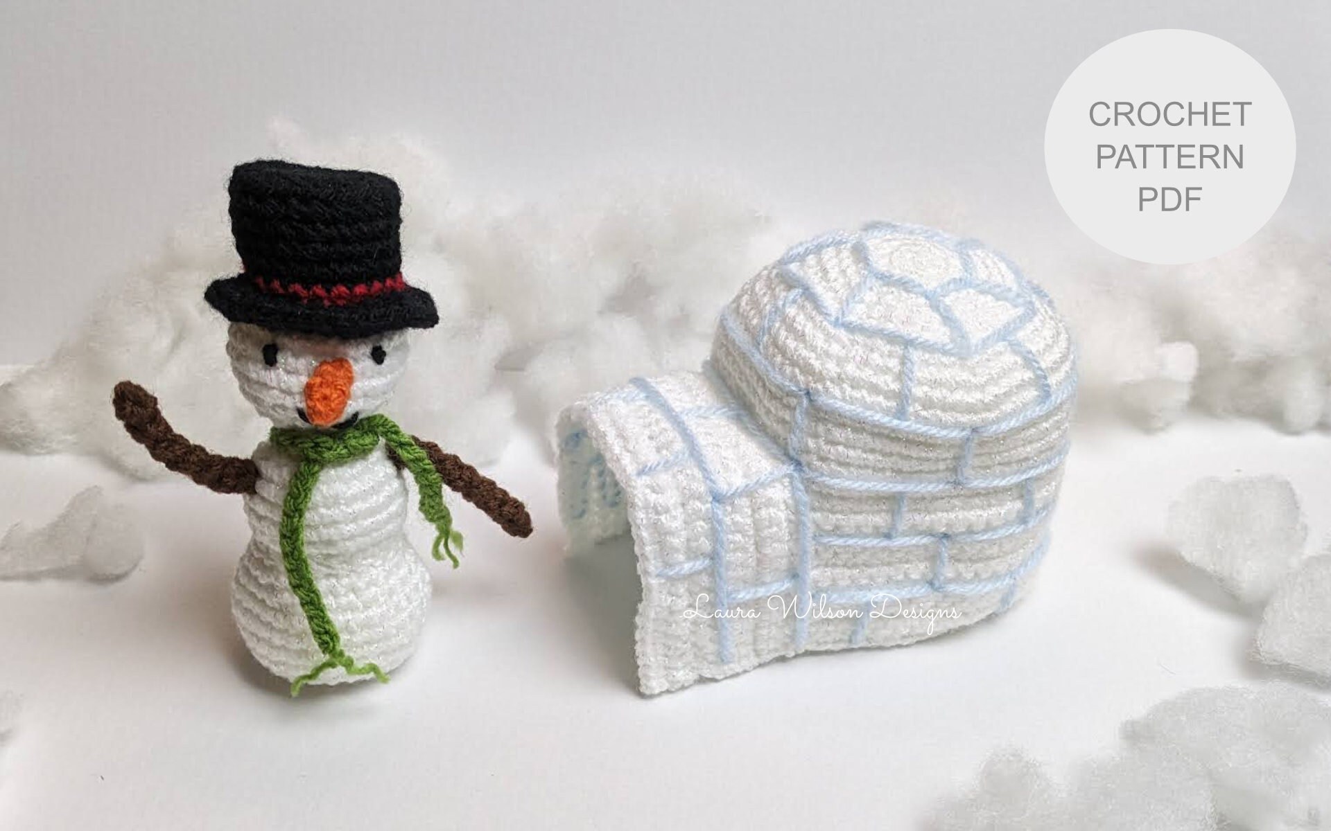 Simon the Snowman and His Igloo Crochet Pattern- PDF Download - Etsy