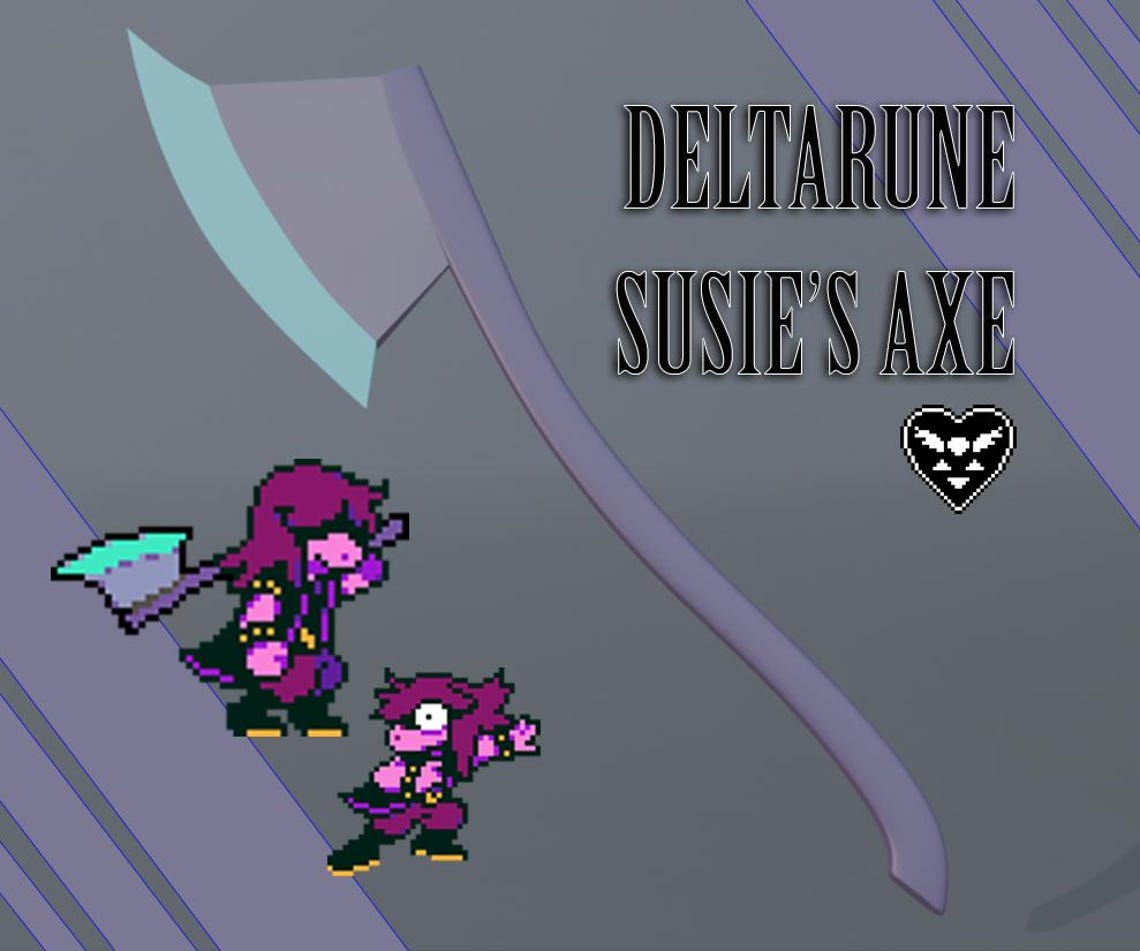 Deltarune Susie's Axe | Replica Prop 3D Cosplay Kit - Etsy