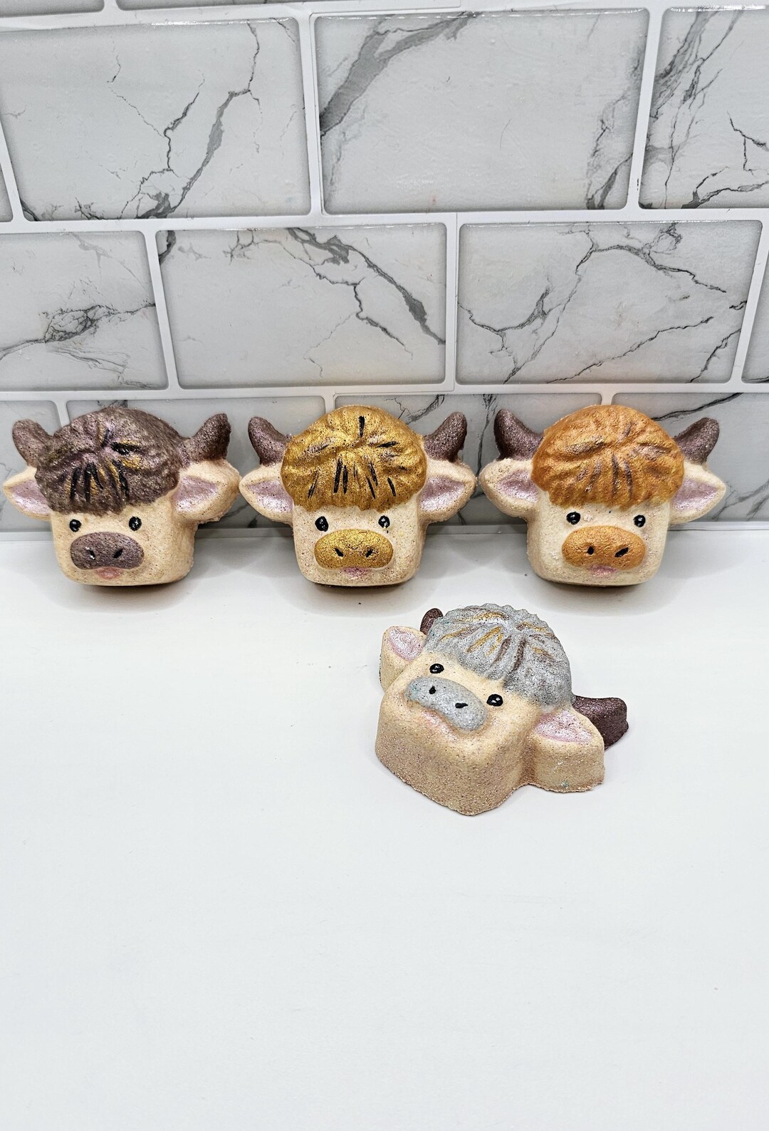 Set of 4 Miniature Highland Cow Bath Bomb, Highland Cow Gift, Animal ...