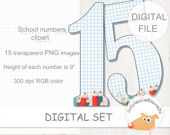 School kids numbers clipart Kids symbols back to school | Etsy