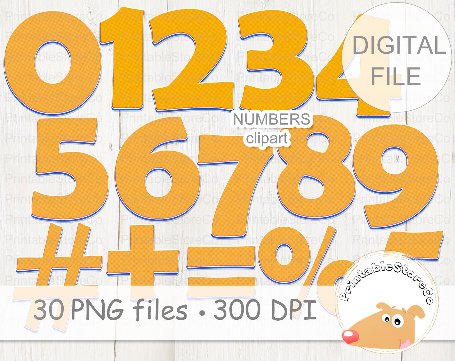 Colorful Numbers Clipart Comic Book Numbers Digital Happy - Etsy