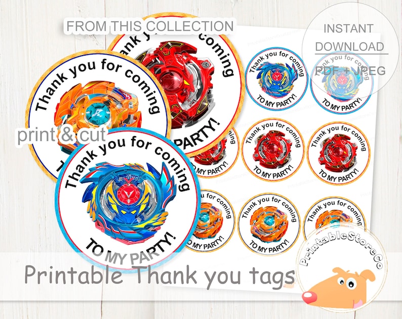 Beyblade Digital Toppers Printable, Beyblade Digital Tags, Bey Blade ...