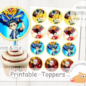Beyblade Digital Toppers Printable, Beyblade Digital Tags, Bey Blade ...