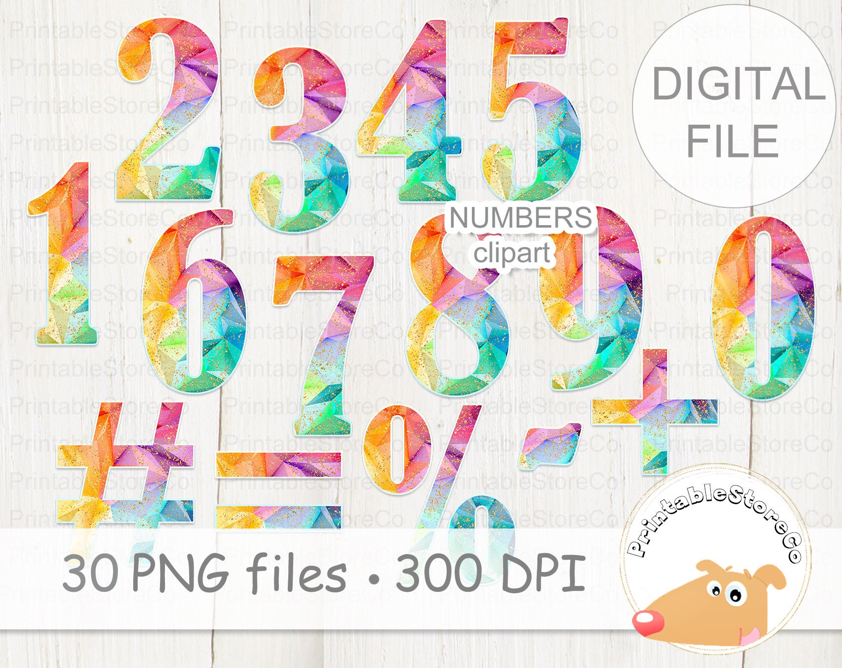 Polygonal Numbers Clipart, Classroom Numbers Cute, Happy Birthday ...