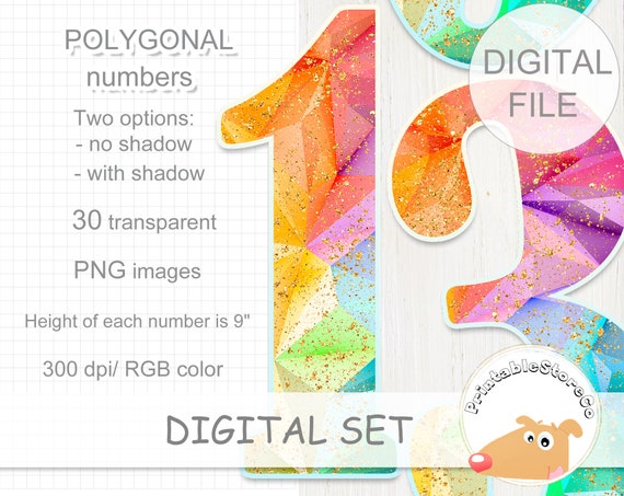 Polygonal Numbers Clipart Classroom Numbers Cute Happy - Etsy