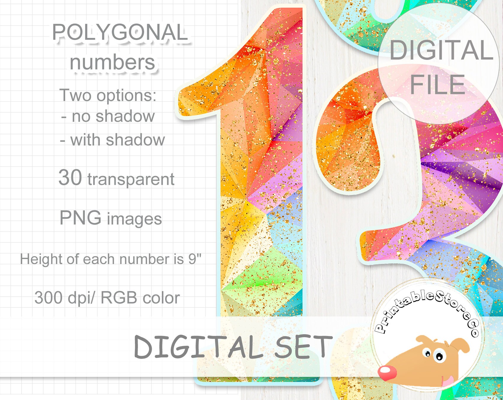 Polygonal Numbers Clipart, Classroom Numbers Cute, Happy Birthday ...