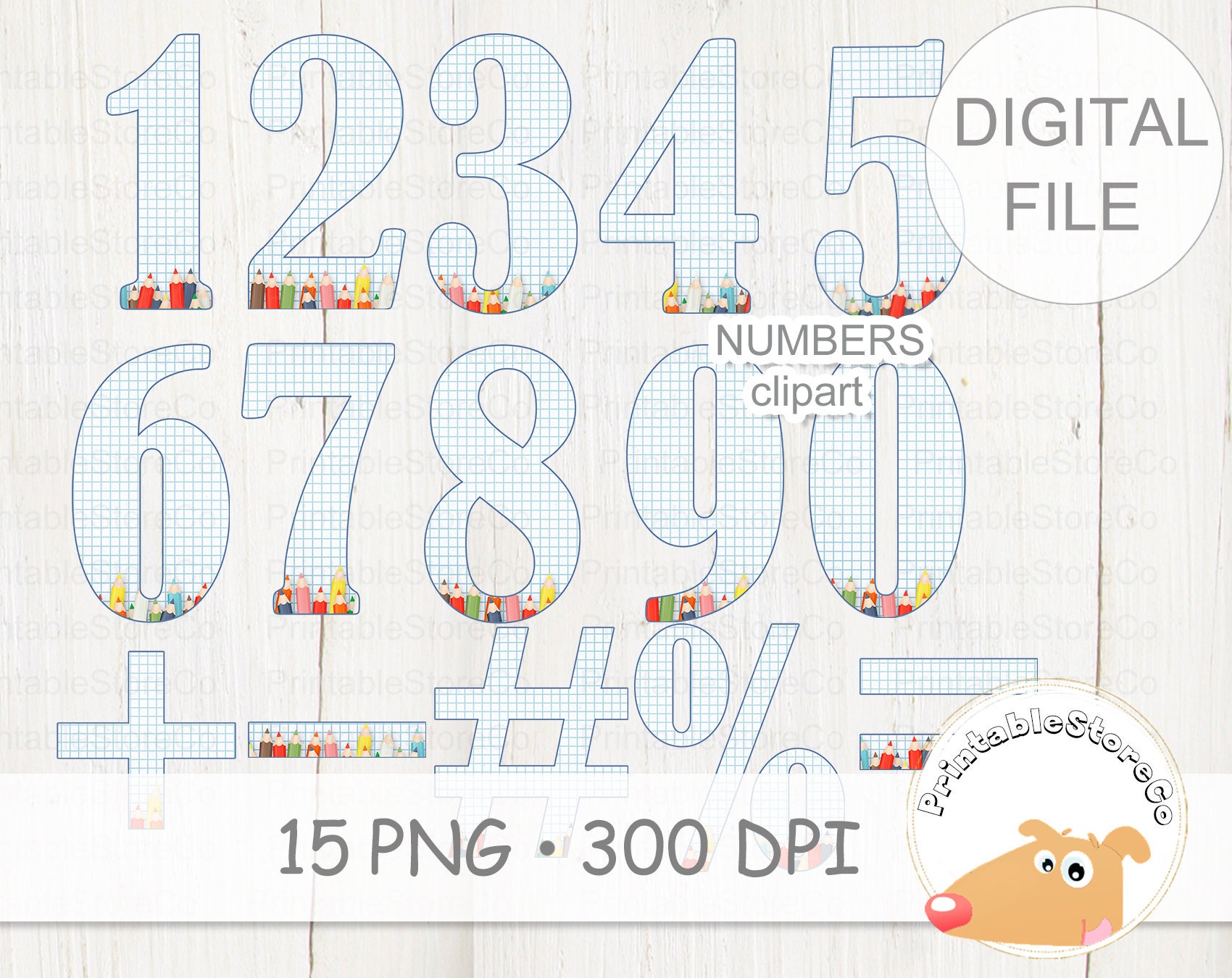School Kids Numbers Clipart, Kids Symbols Back to School, School ...