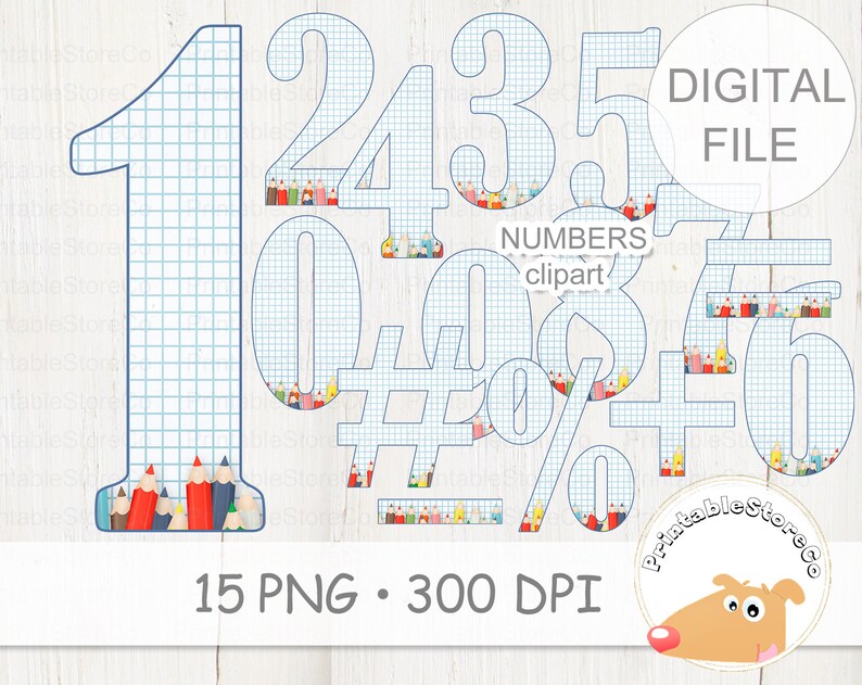 School Kids Numbers Clipart, Kids Symbols Back to School, School ...