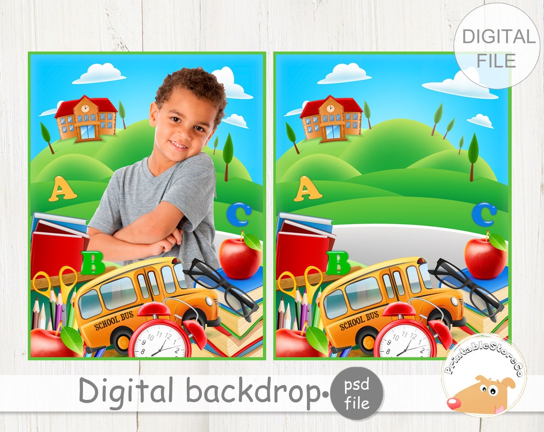 Back to School Picture Digital Backdrop, Graduation Digital Background ...