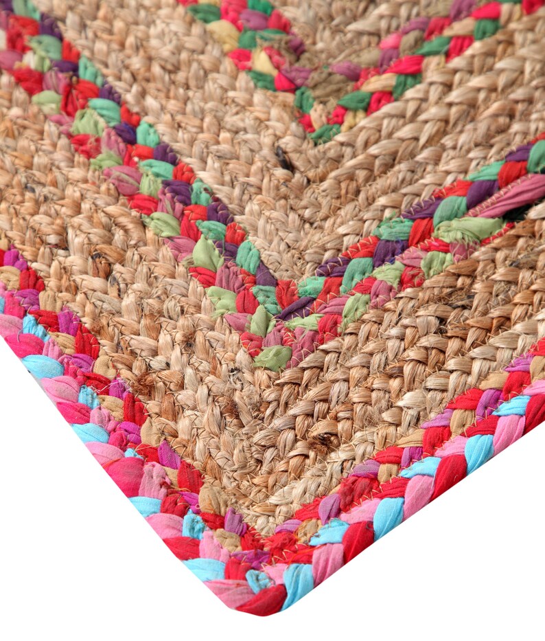 FIESTA Braided Square Rug Flat Weave With Natural Jute and - Etsy UK