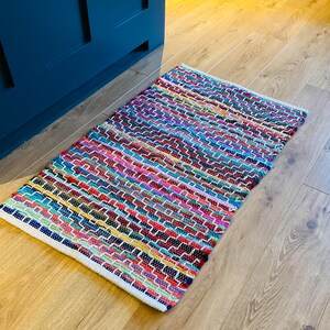 KADAM Multi Colour Rag Rug Woven With Multi Colour Fabrics and ...
