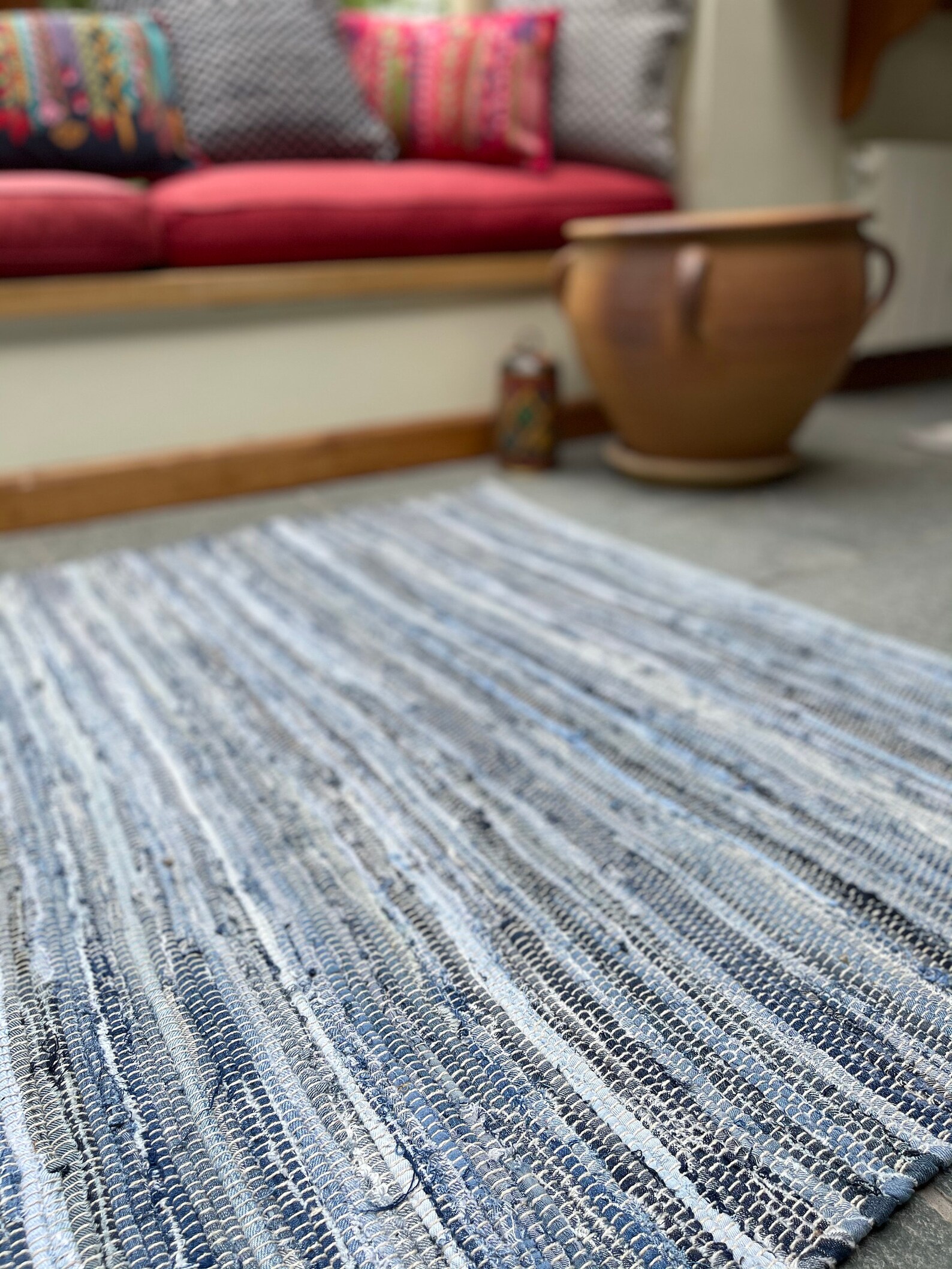 Denim Jean Blue Tight Weave Quality Rag Rug Small Medium Large - Etsy UK