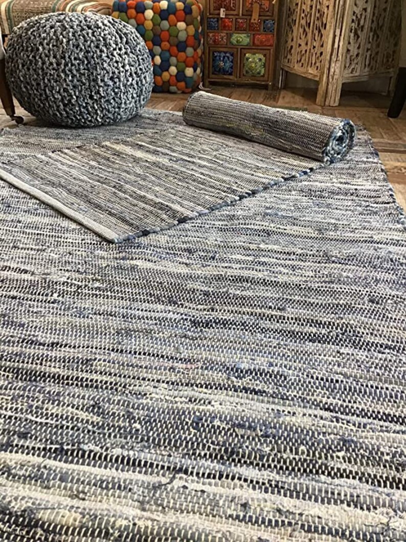 Denim Jean Blue Tight Weave Quality Rag Rug Small Medium Large - Etsy UK