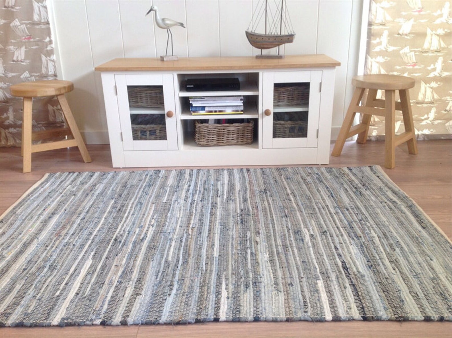 Denim Jean Blue Tight Weave Quality Rag Rug Small Medium Large - Etsy UK